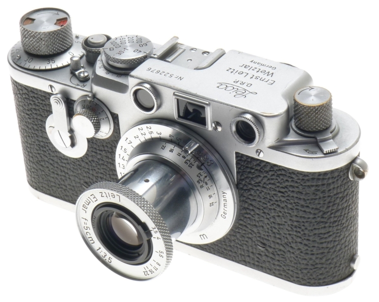 SELF TIMER 3F LEICA IIIF CAMERA CHROME ELMAR 1:3.5/50mm LENS f=5cm ...