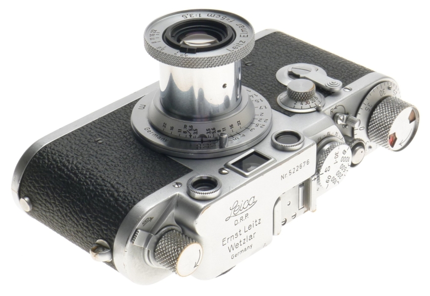 SELF TIMER 3F LEICA IIIF CAMERA CHROME ELMAR 1:3.5/50mm LENS f=5cm ...